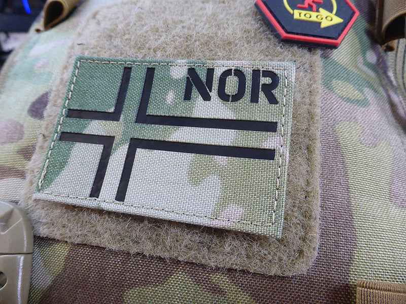 Norwegenflagge - IR / Infrarot Patch mit NOR Länderkennung - Cordura L