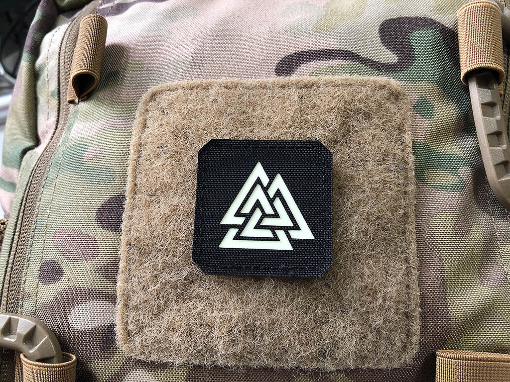 Valknut Lasercut Patch, Black-gid, Cordura Lasercut