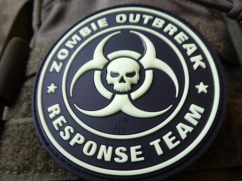 Zombie Outbreak Response Team Patch, gid (glow in the dark) / 3D Rubbe